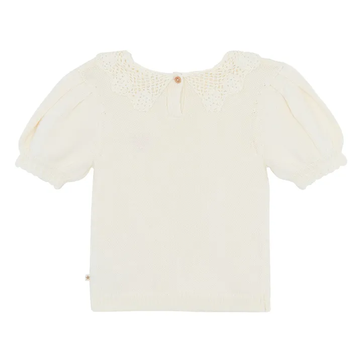 Bonton - Niko Short-sleeve Claudine-neck Sweater - Ecru | Smallable