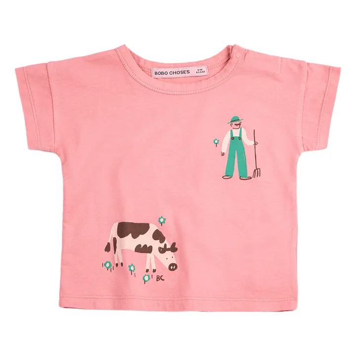 Bobo Choses - Organic cotton baby farm T-shirt - Pink | Smallable