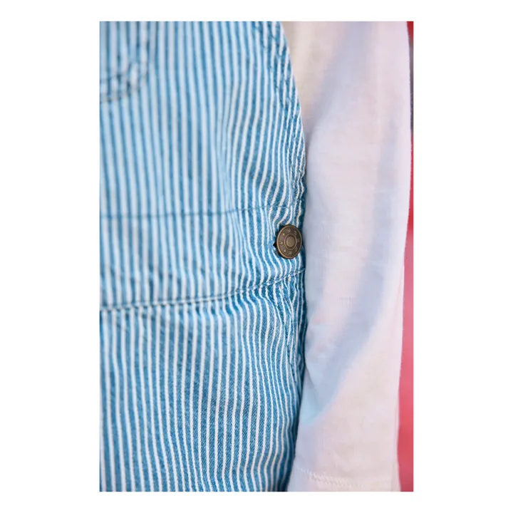 Bonton - Nope Striped Dungarees - Blue | Smallable