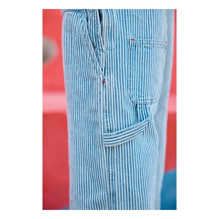 Bonton - Nope Striped Dungarees - Blue | Smallable
