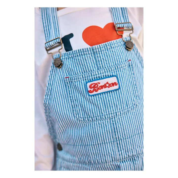 Bonton - Nope Striped Dungarees - Blue | Smallable