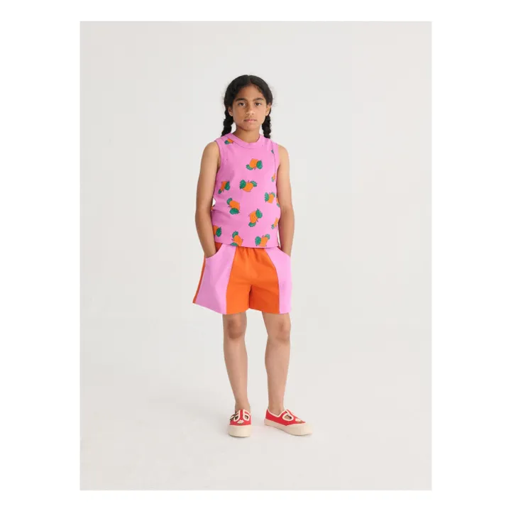 Bobo Choses - Colorblock Organic Cotton Shorts - Orange | Smallable