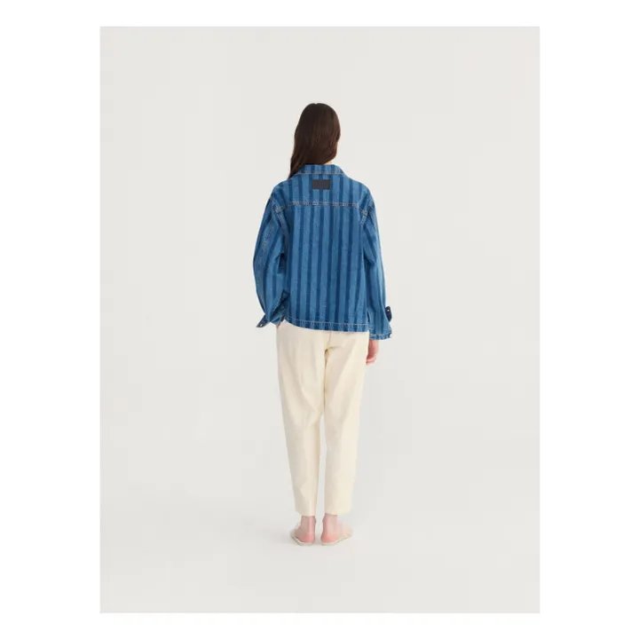 Bobo Choses - Denim Stripes Organic Cotton Jacket - Blue | Smallable