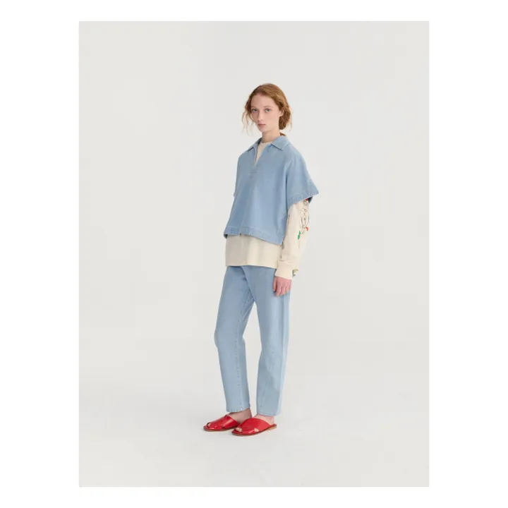 Bobo Choses - Cotton Polo Blouse - Light blue | Smallable