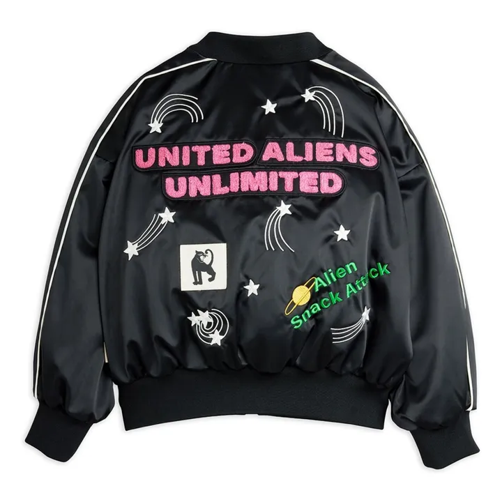 Mini Rodini - Alien Satin Recycled Fiber Baseball Jacket - Black ...