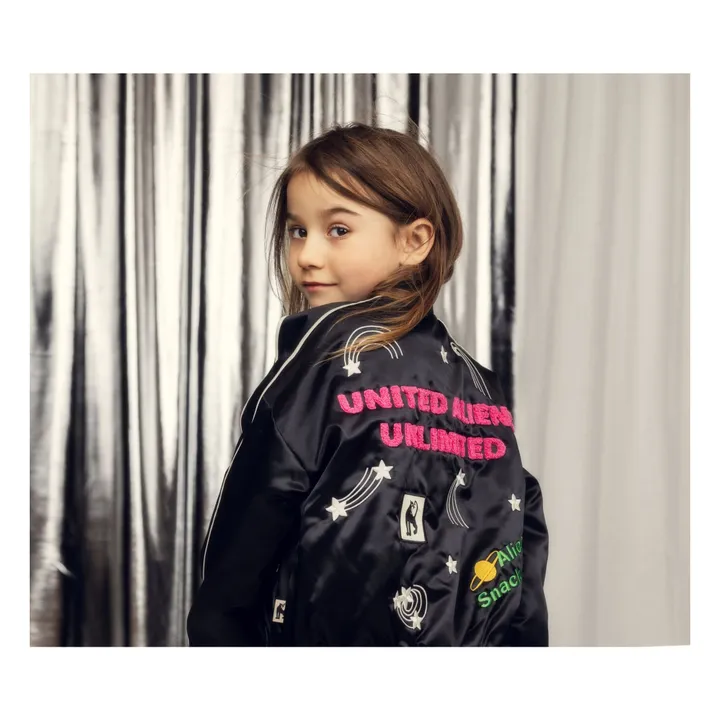 Mini Rodini - Alien Satin Recycled Fiber Baseball Jacket - Black ...