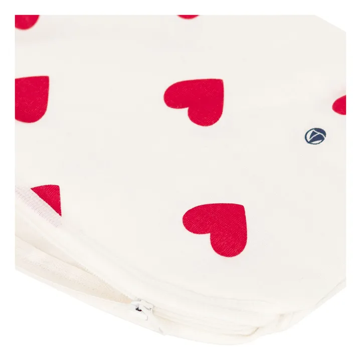 Petit Bateau - Organic Cotton Hearts Pencil Case - White | Smallable