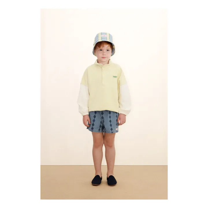 Tinycottons - Short Denim Losanges - Bleu | Smallable