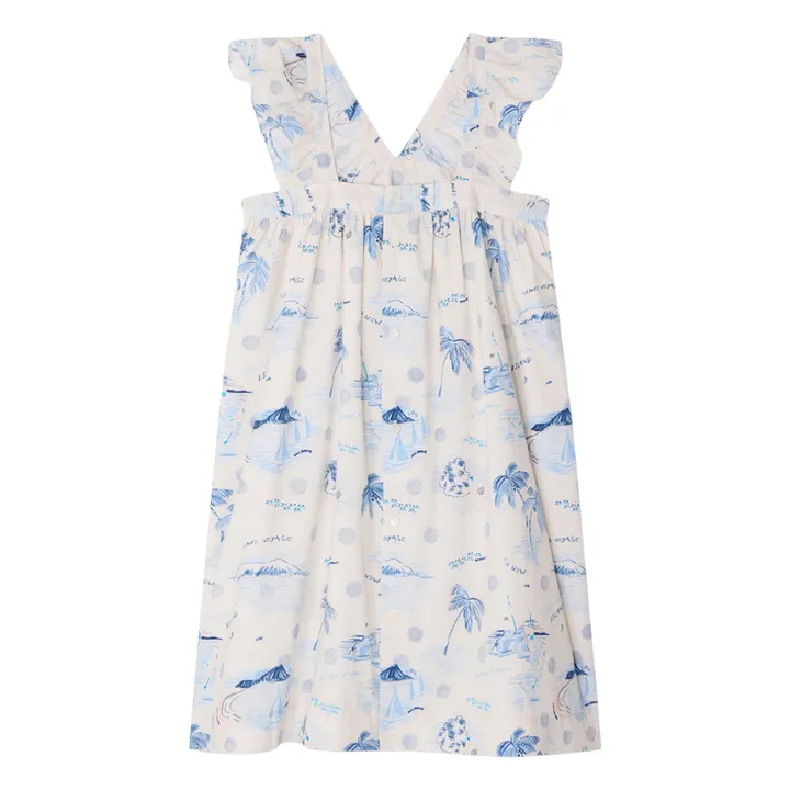 Bonpoint - Vestido de algodón orgánico Eleana Ile - Azul índigo | Smallable