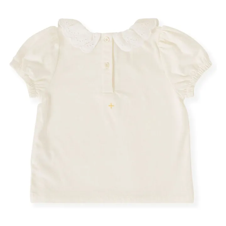 Goldie + Ace - Flounce-neck T-shirt - White | Smallable