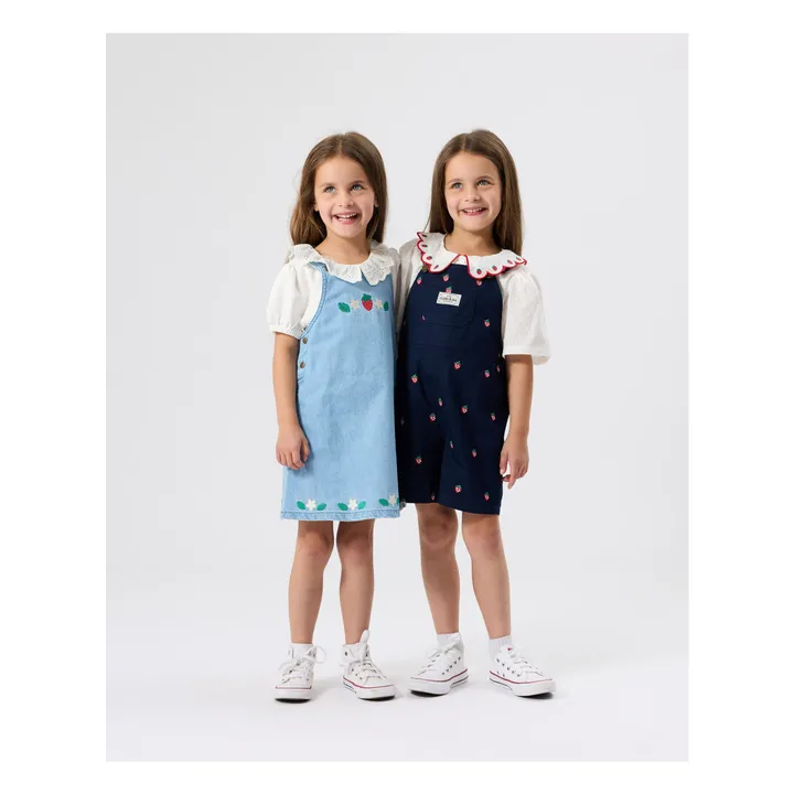 Goldie + Ace - Strawberry Denim Apron Dress - Blue | Smallable