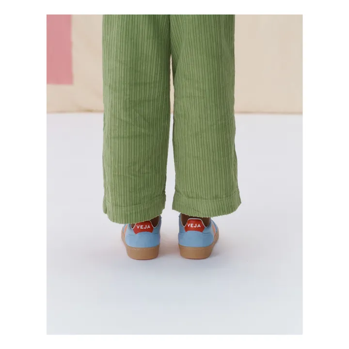 Veja - Scratch Sneakers Small V-90 Leather O.T. - Light Blue | Smallable