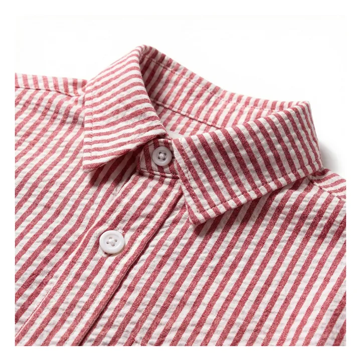 Smallable Kid - Clap Striped Shirt - Cherry red | Smallable