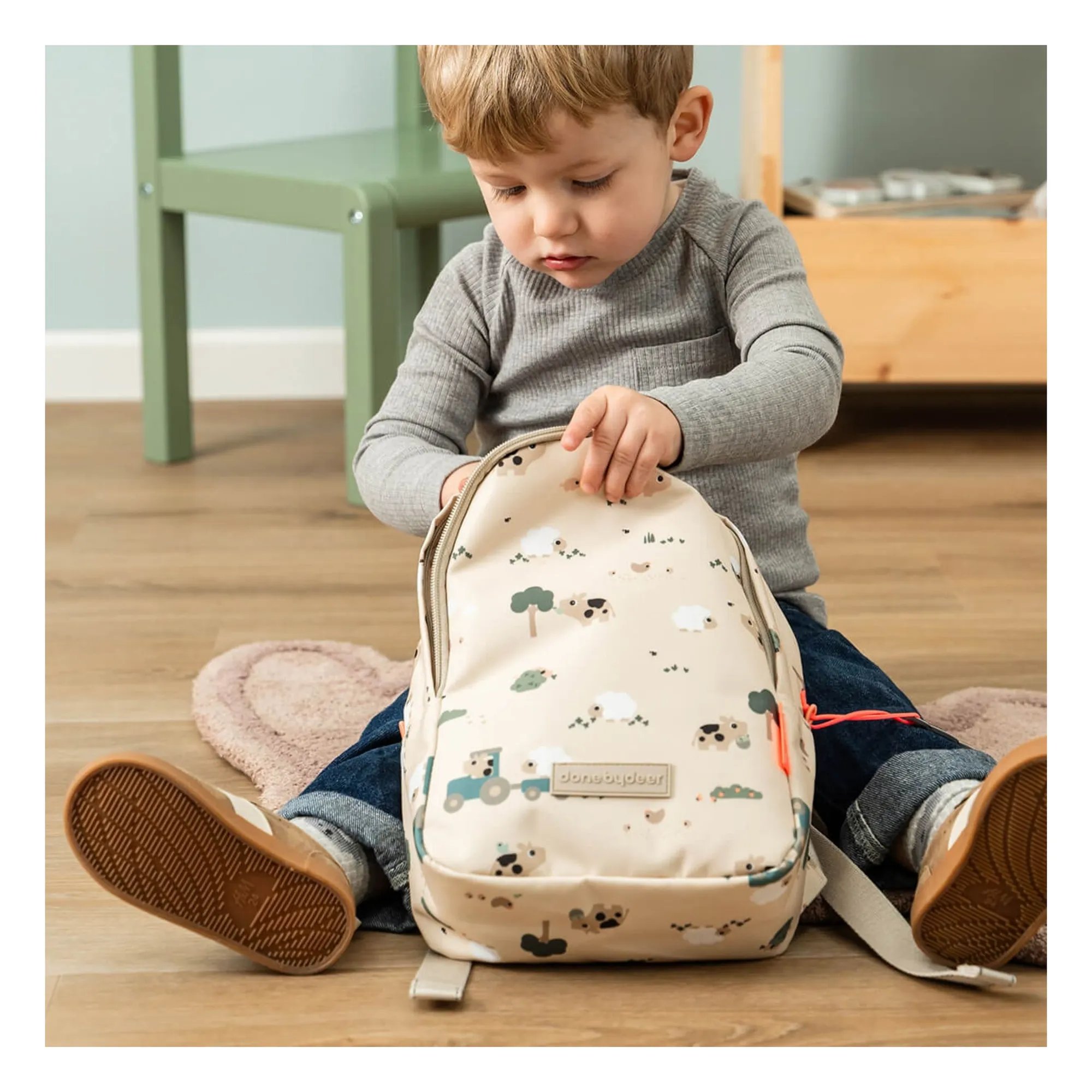 Done by deer - Mini Farm backpack - Sand | Smallable