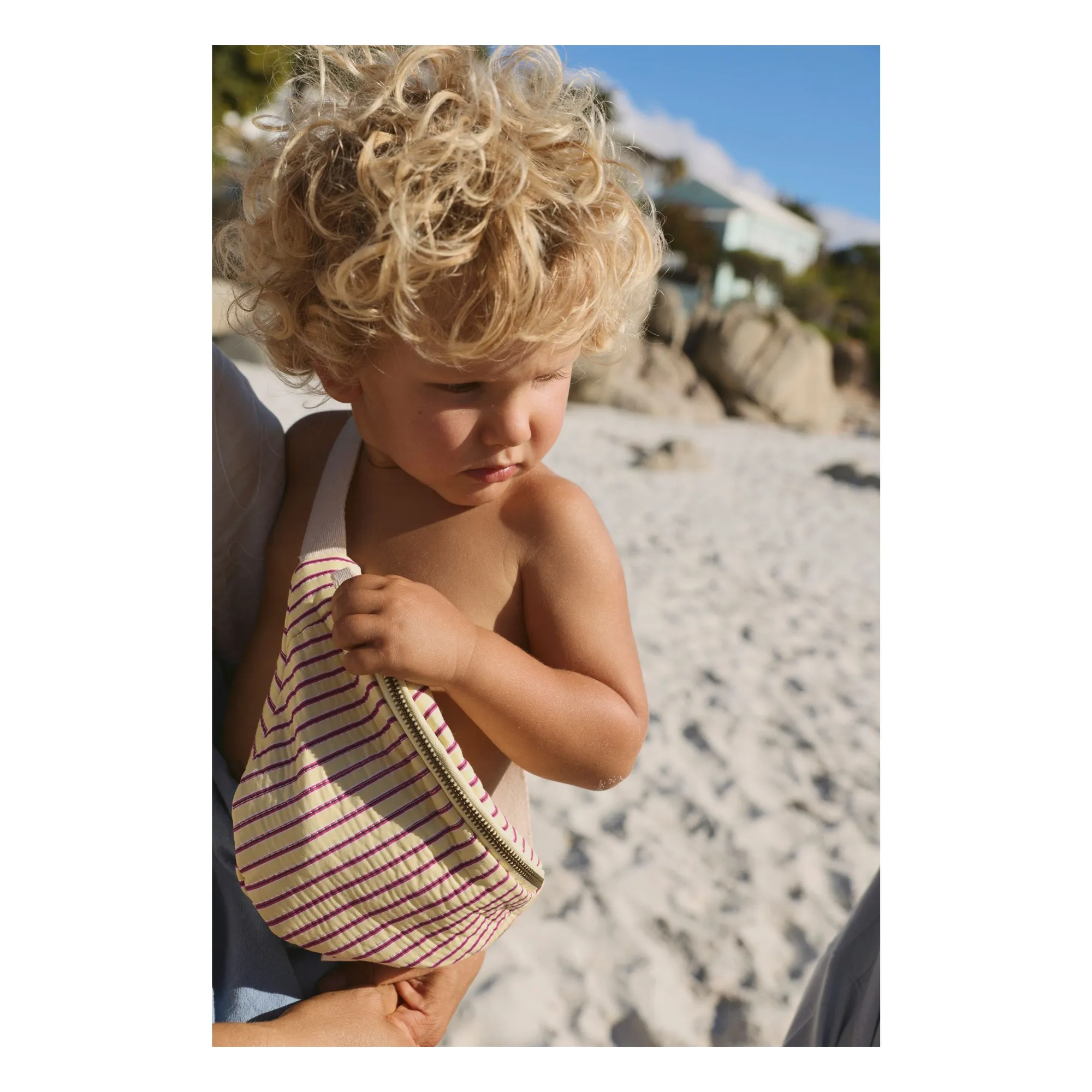 Studio Noos - Sac banane enfant rayé - Jaune pâle | Smallable