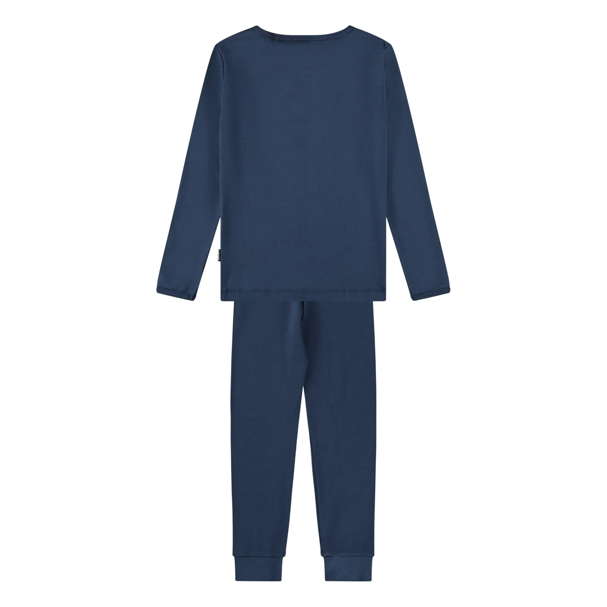 Molo - Lue Smiley organic cotton pyjamas - Navy blue | Smallable