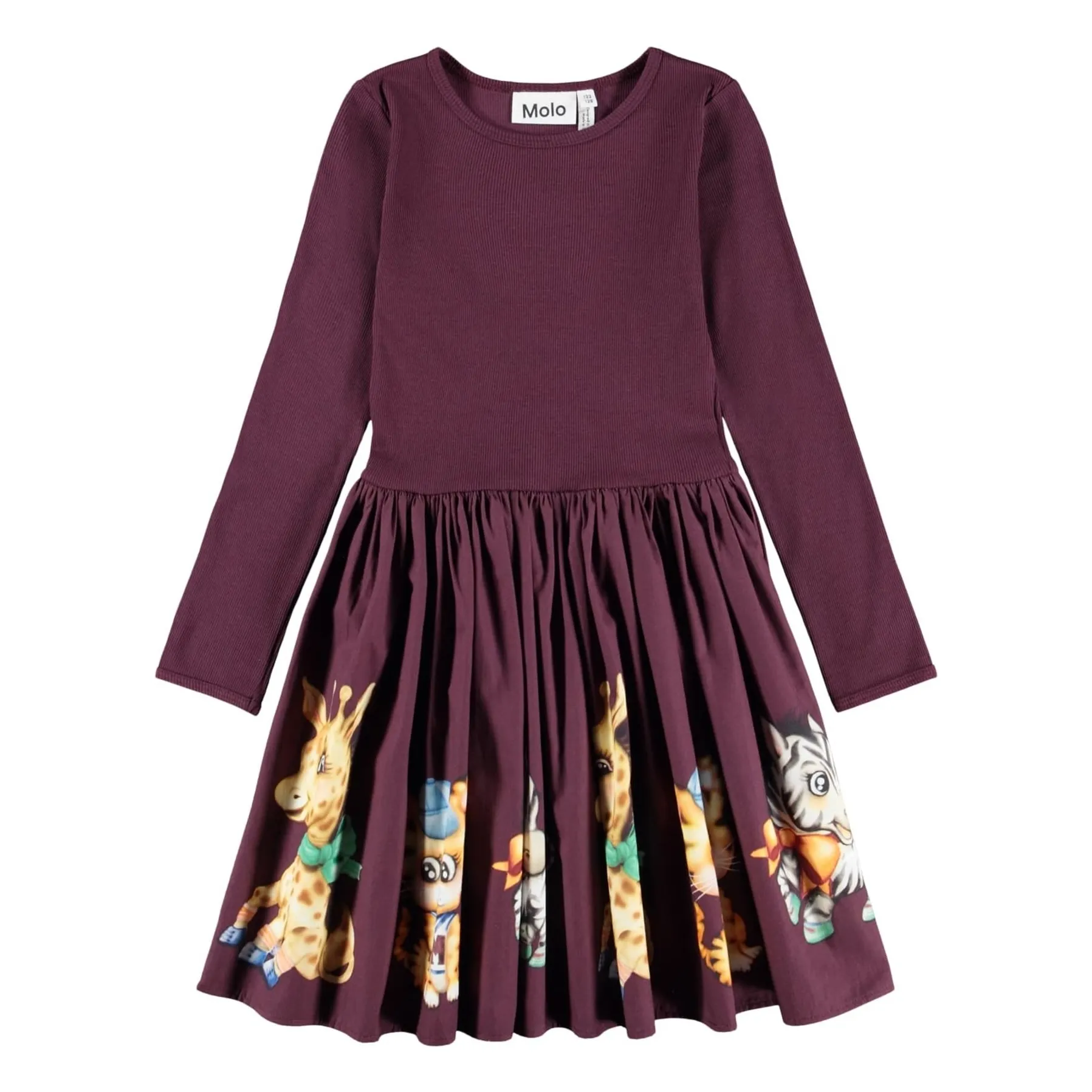 Molo - Cassie Tigers organic cotton dress - Burgundy | Smallable