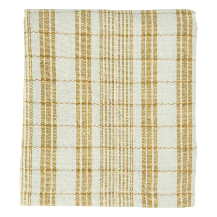 Madam Stoltz - Checked tea towel - Mustard | Smallable