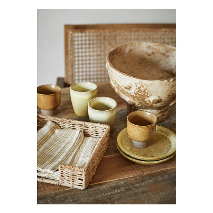 Madam Stoltz - Checked tea towel - Mustard | Smallable