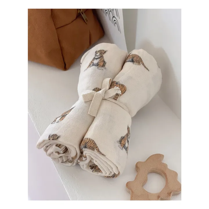 Milinane - Cotton muslin diapers - Set of 2 - Ecru | Smallable