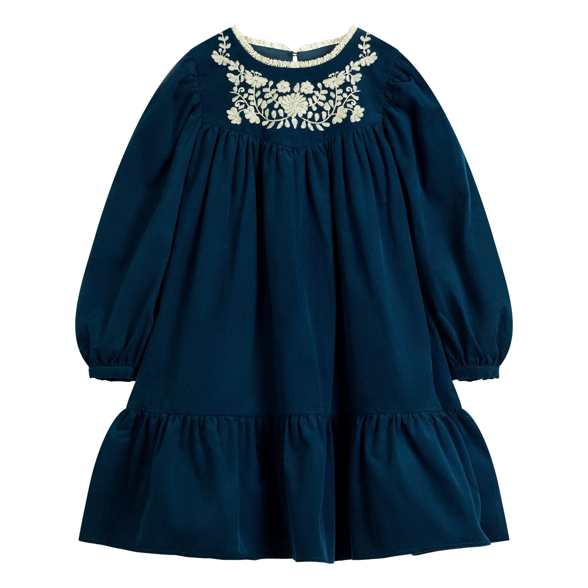 C'era Una Volta - Alida Corduroy Dress - Petrol blue | Smallable