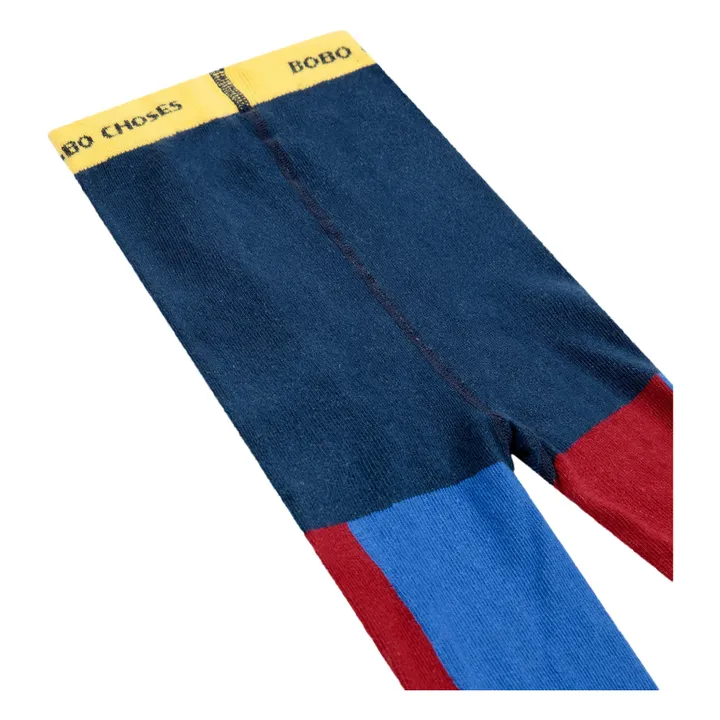 Bobo Choses - Color Block tights - Navy blue | Smallable