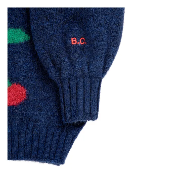 Bobo Choses - Cherry Jacquard sweater - Navy blue | Smallable