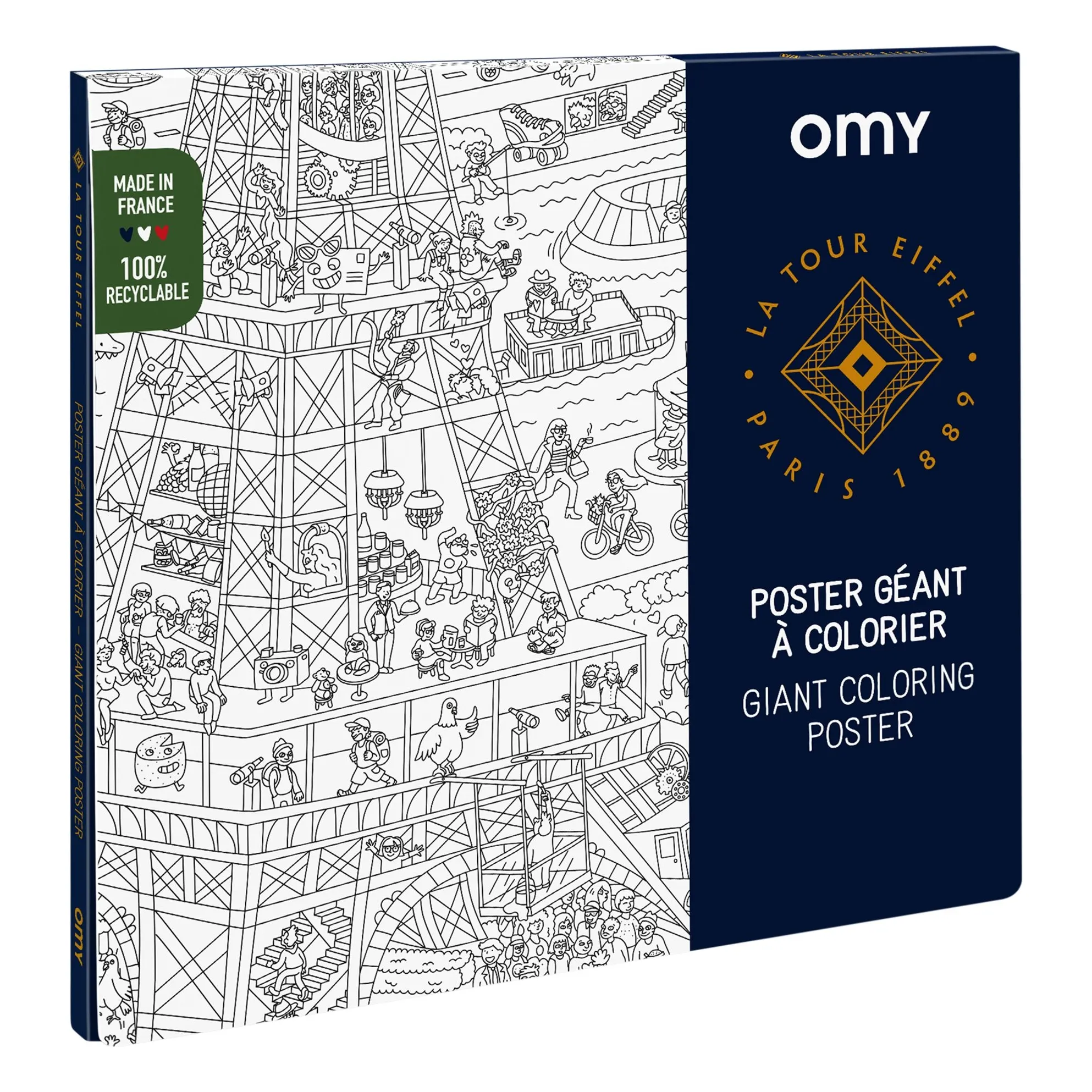 Omy - Poster Géant Tour Eiffel - Navy blue | Smallable